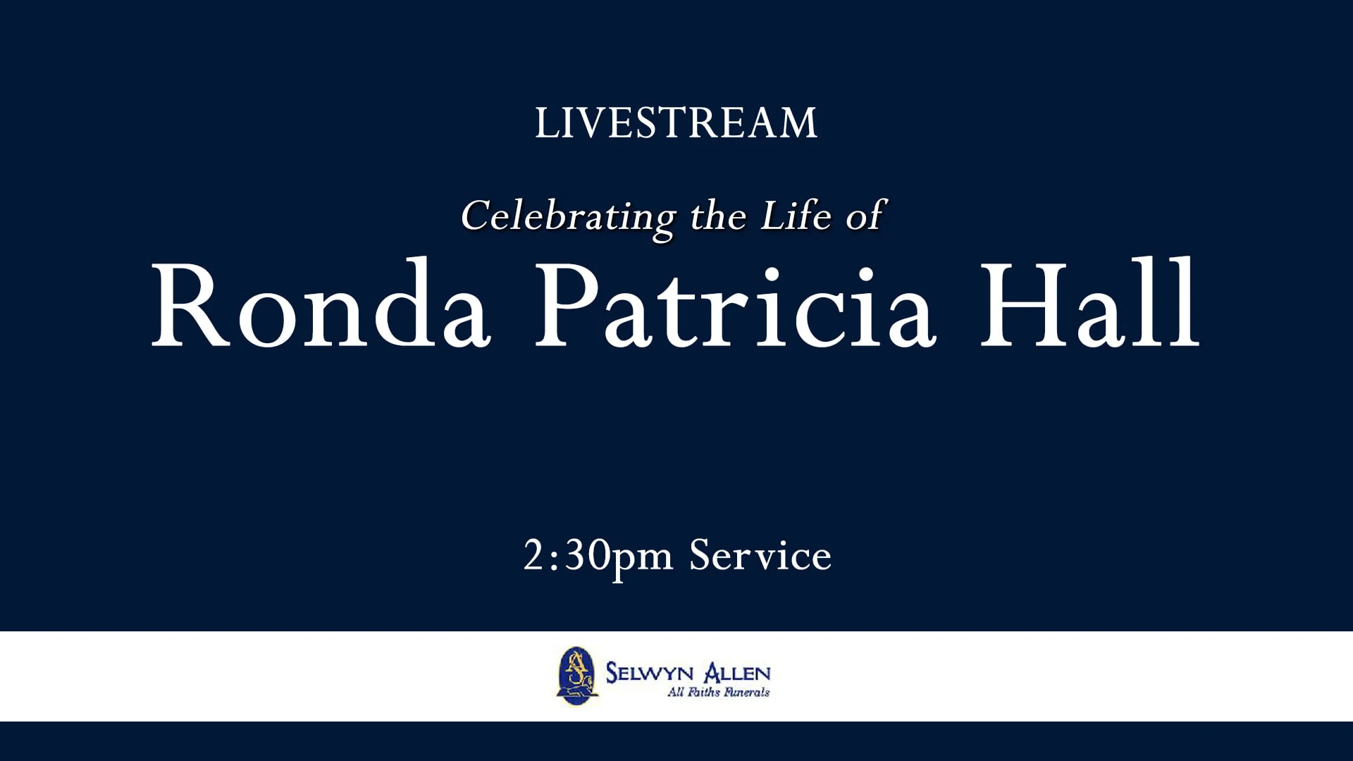 Celebrating the Life of Ronda Patricia Hall on Vimeo