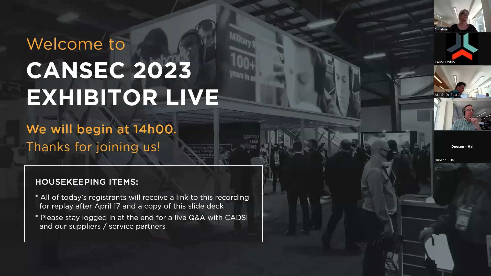 CANSEC 2023 - Exhibitor Live Update on Vimeo