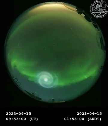 A SpaceX Spiral over Alaska