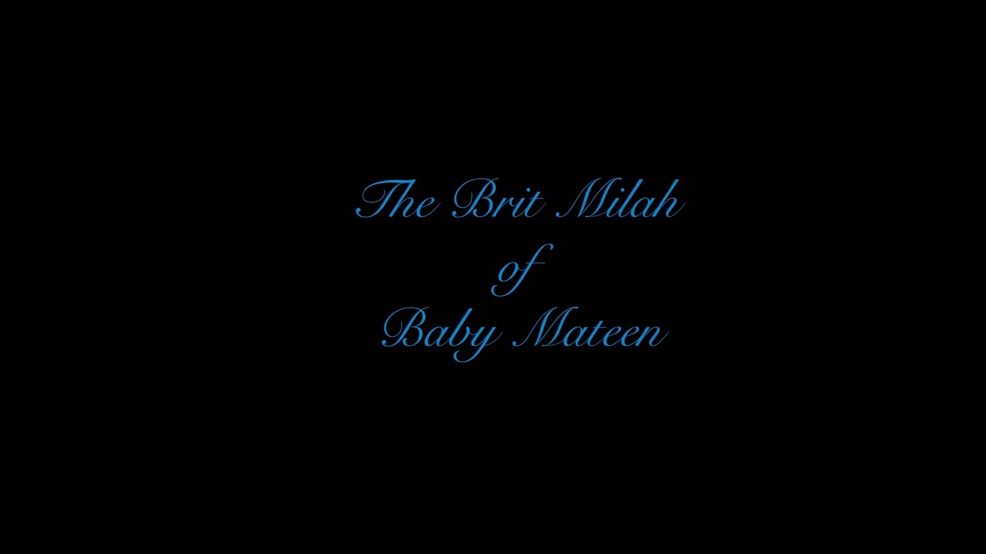 The Brit Milah of Baby Mateen on Vimeo