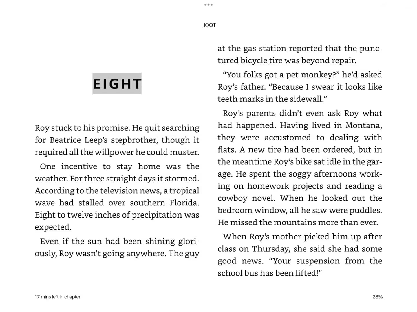 Hoot Chapter 8 Read Aloud on Vimeo