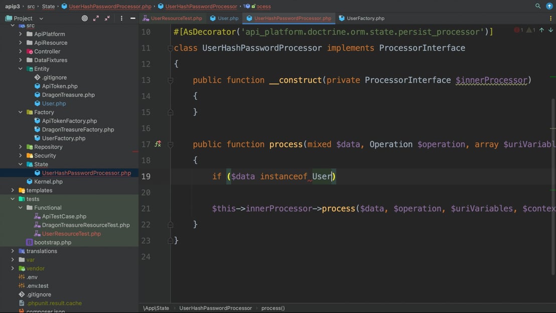 State Processors Hashing The User Password Api Platform 3 Part 2 Security For Your Treasures 