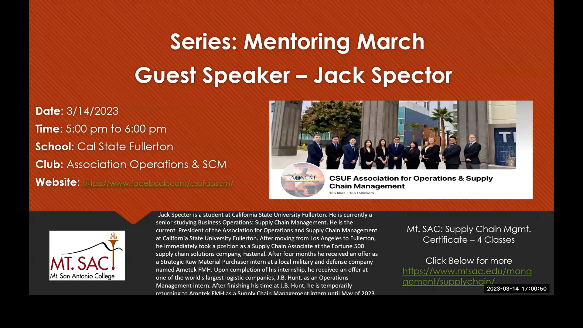 Mentoring March - Jack Spector on Vimeo