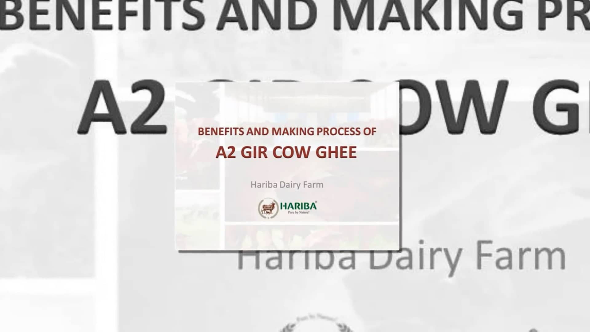 A2 Gir Cow Ghee Benefits and Nutritional Facts | Hariba Dairy Farm on Vimeo