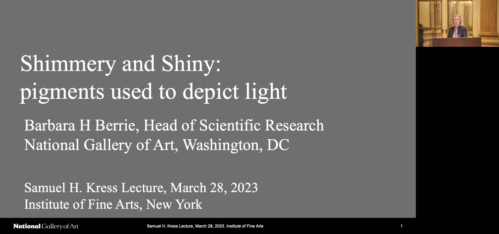 2023 Samuel H. Kress Lecture with Barbara H. Berrie on Vimeo