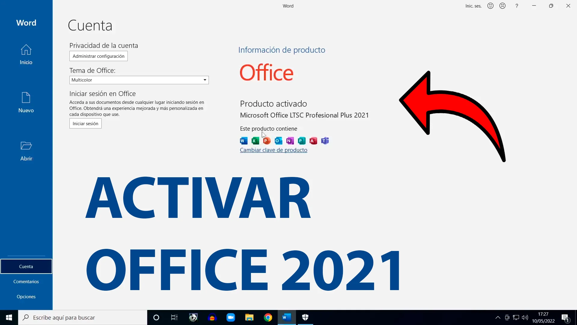 Activar Office 2021 en Windows 10 | Activador Office 2021 | Activacion ...