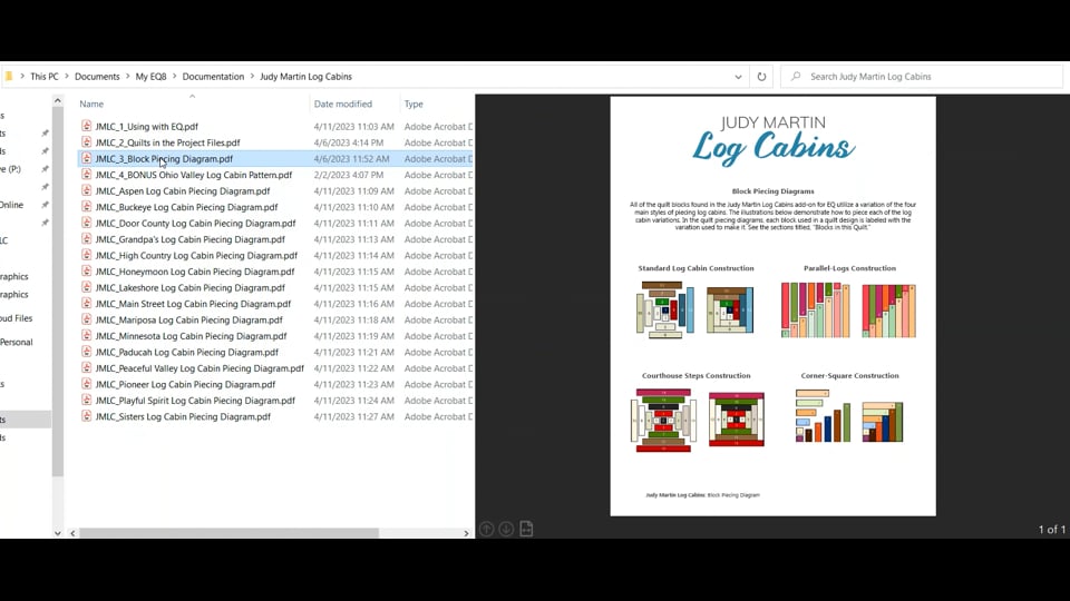 Judy Martin Log Cabins | Products | The Electric Quilt Company