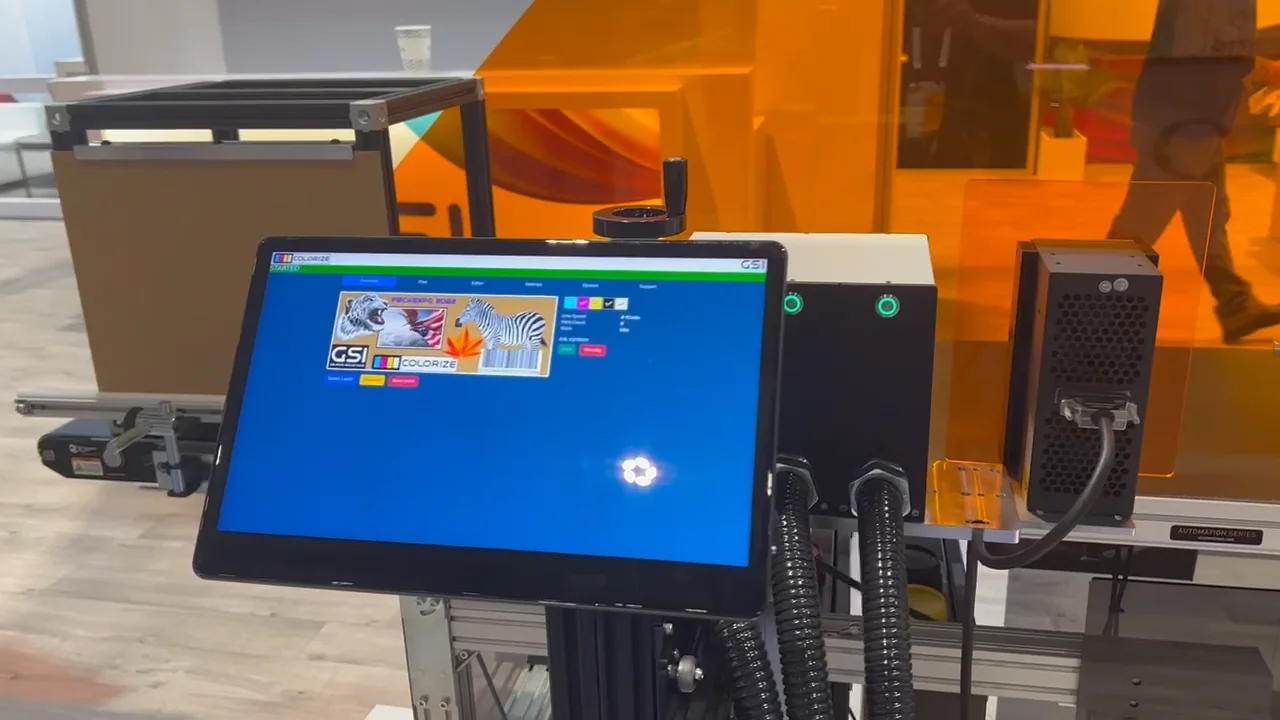 GSI Colorize™ Process Color CMYK+W UV in Production Line Inkjet Printer ...