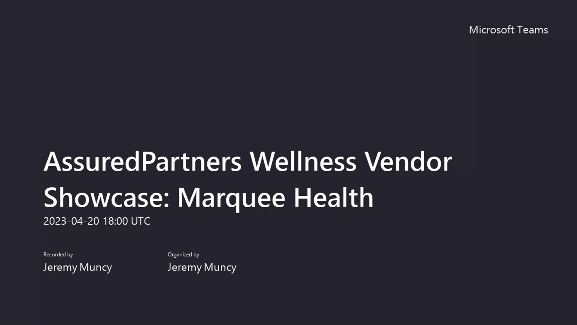 AssuredPartners Wellness Vendor Showcase: Marquee Health