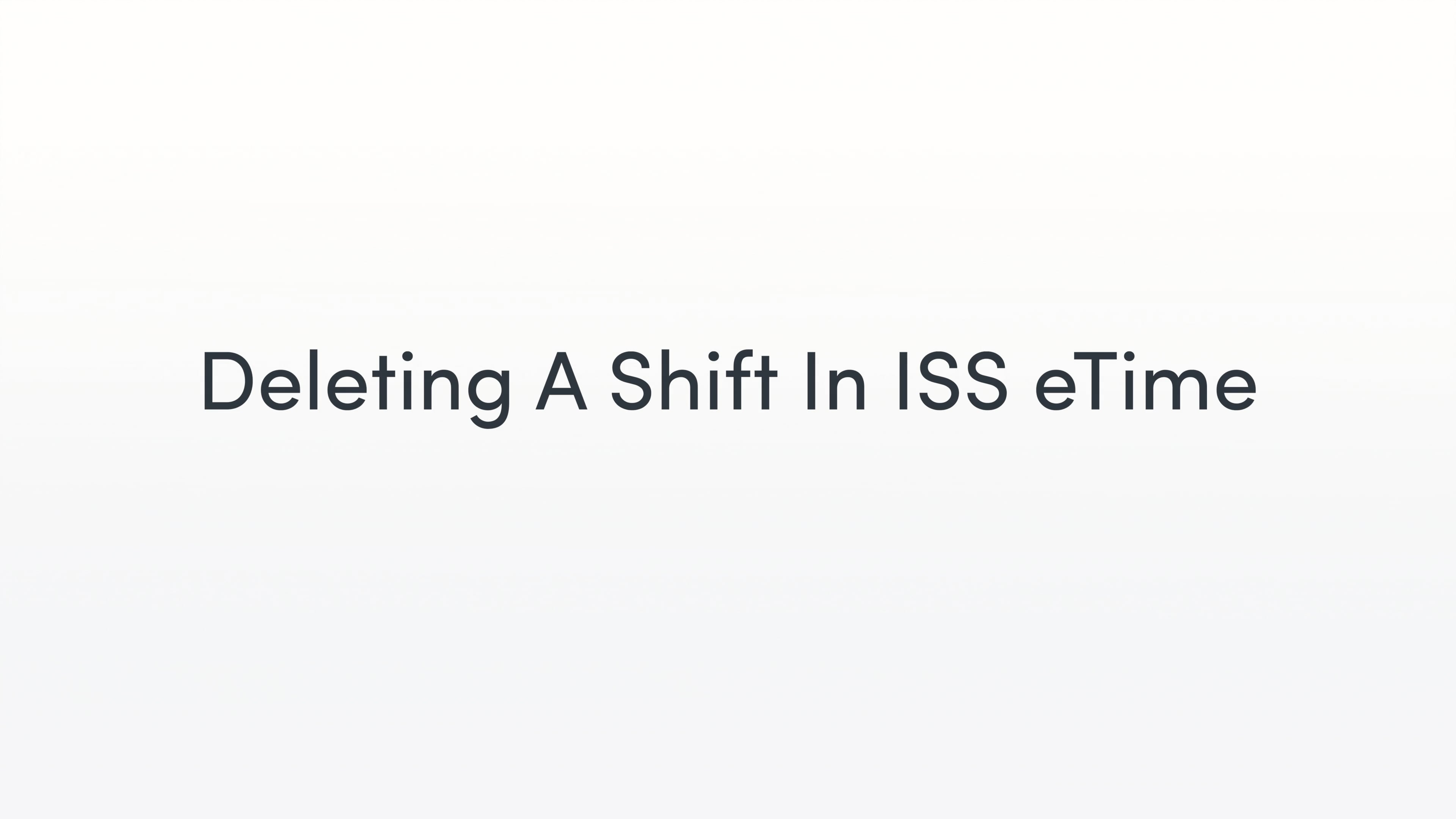 Deleting a Shift on Vimeo
