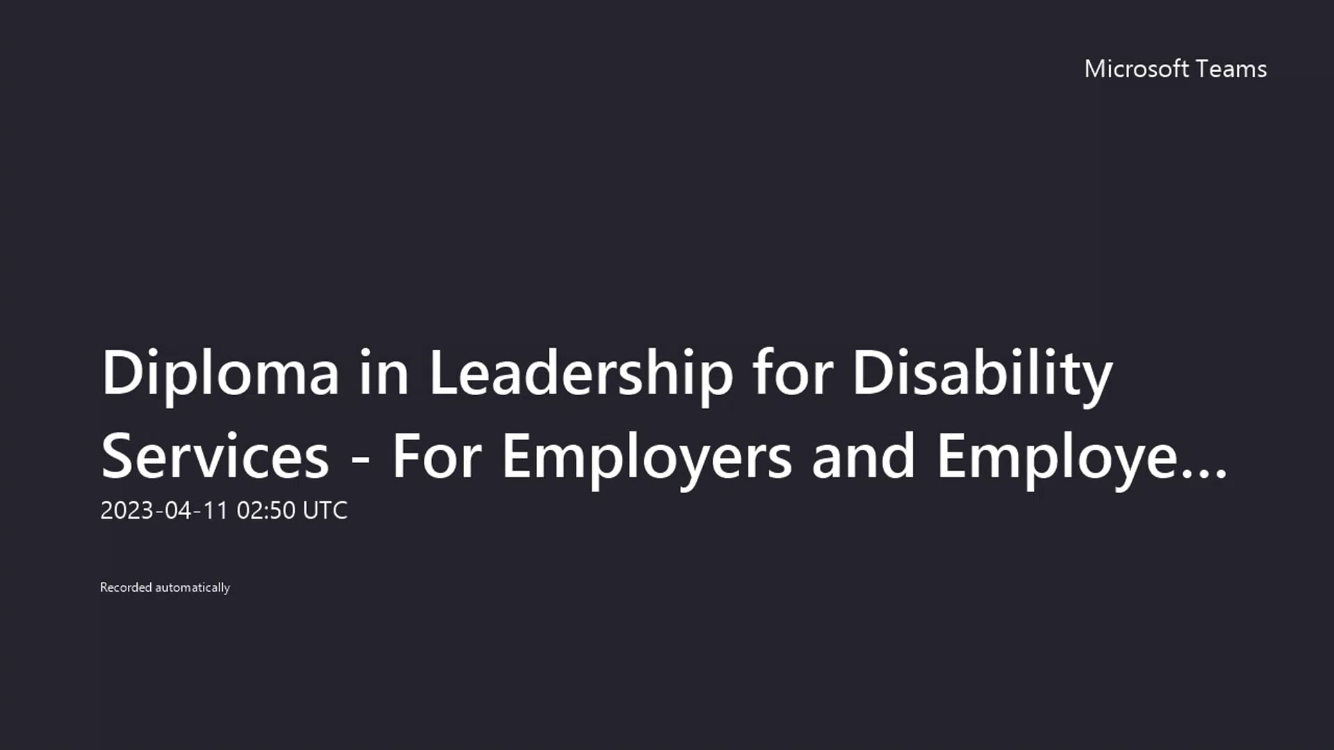 Diploma of Leadership in Disability Services - For Employers and ...