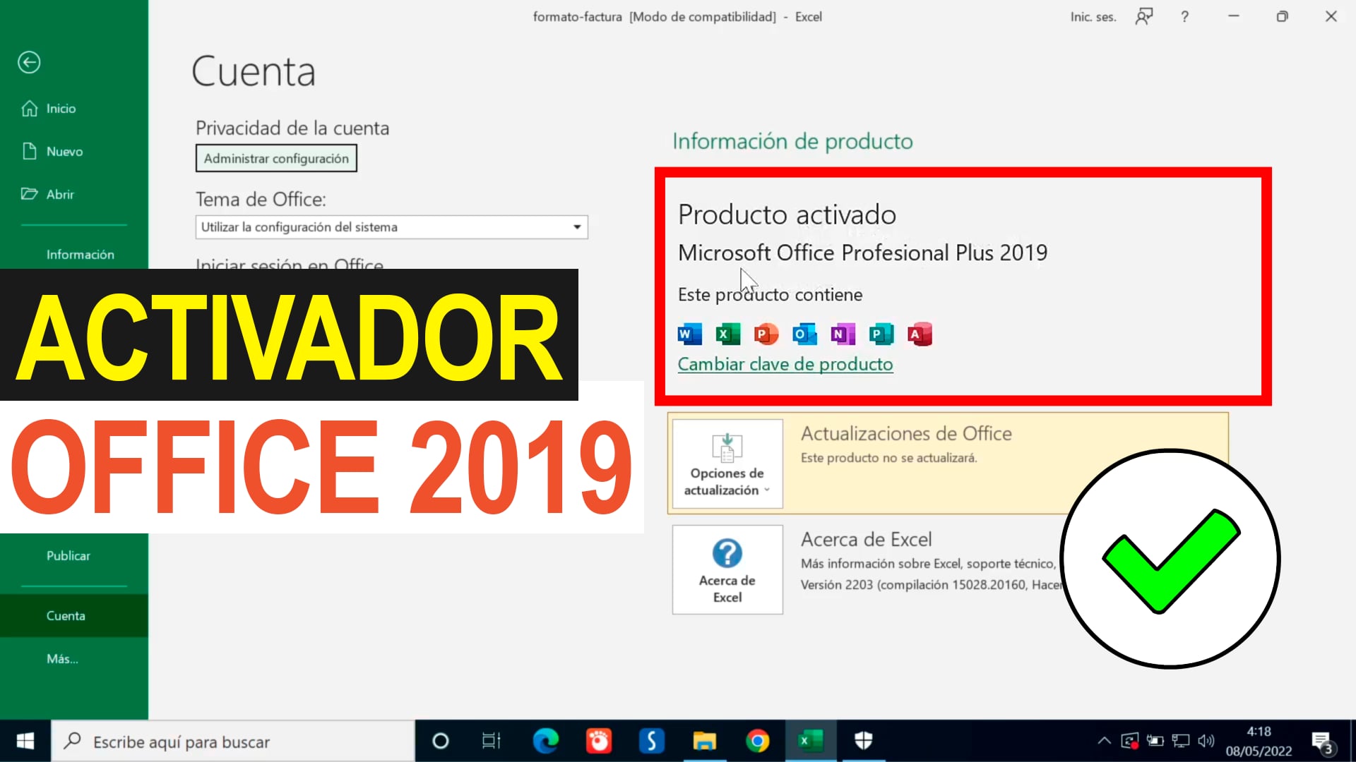 Activador de office 2019 | Activacion Word Excel PowerPoint | Activar ...