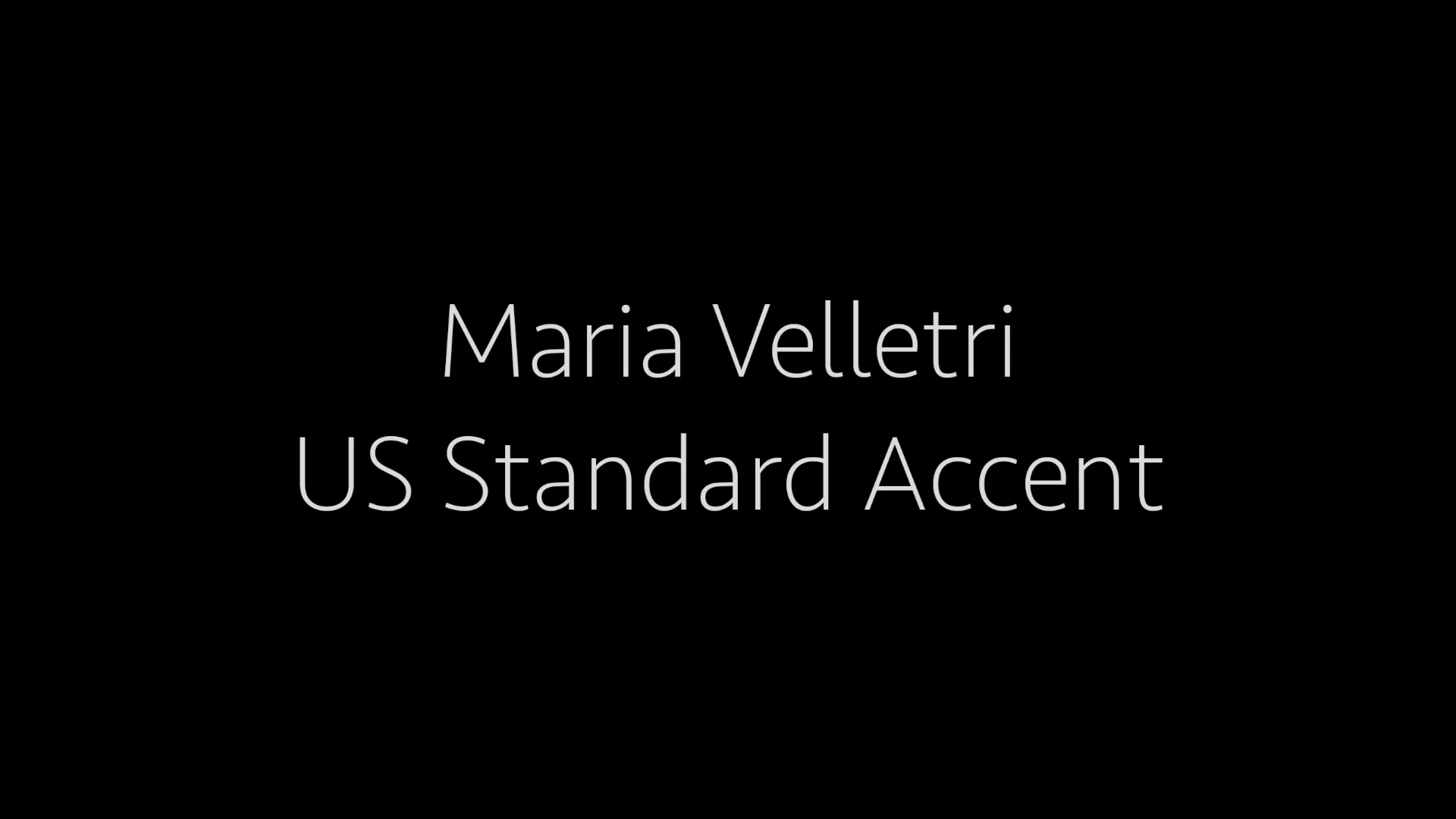 Maria Velletri US Standard Accent on Vimeo