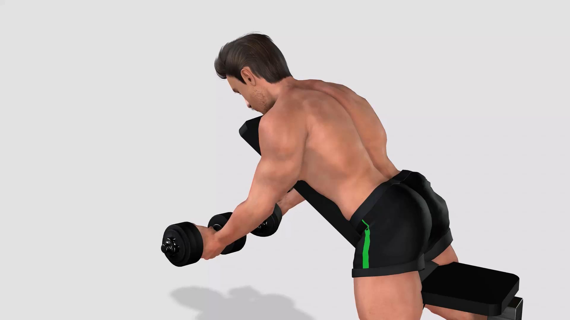 Bent-Over Incline Dumbbell Row Underhand Grip on Vimeo