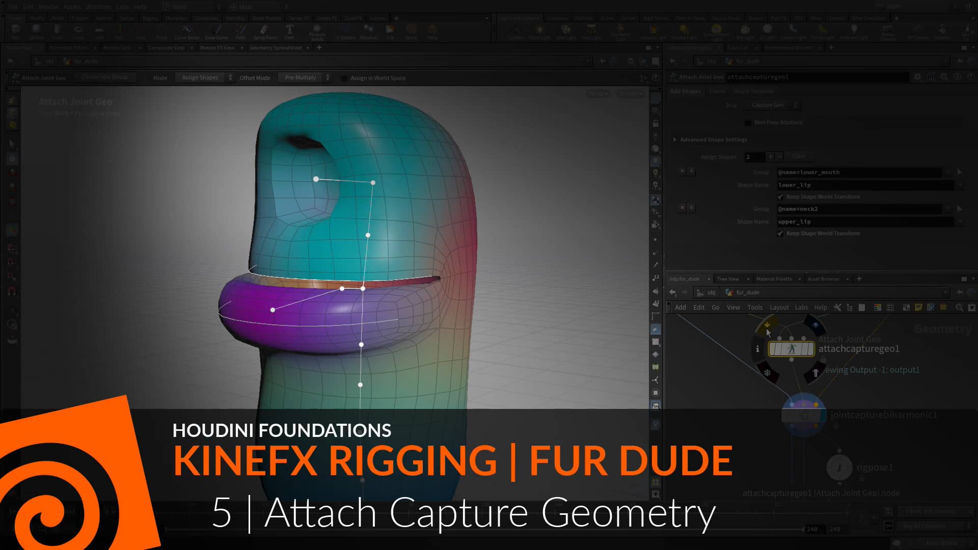Houdini Foundations | Rig Fur Dude with KineFX 5 | Attach Capture Geometry on Vimeo