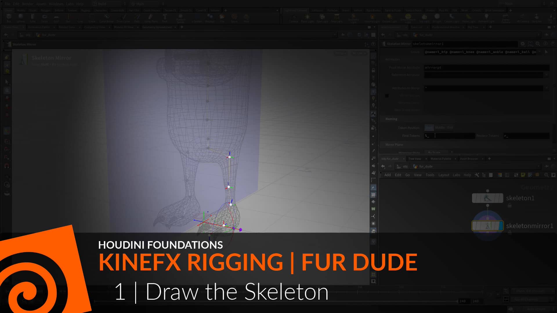 Houdini Foundations | Rig Fur Dude with KineFX 1 | Draw the Skeleton on Vimeo