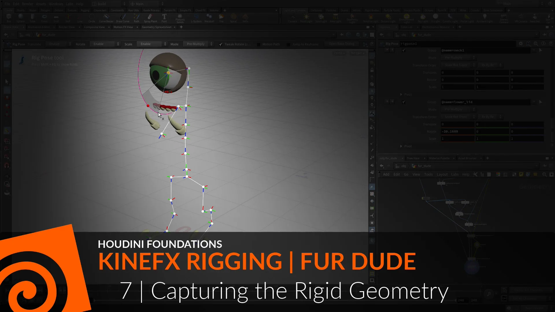 Houdini Foundations | Rig Fur Dude with KineFX 7 | Capturing the Rigid ...