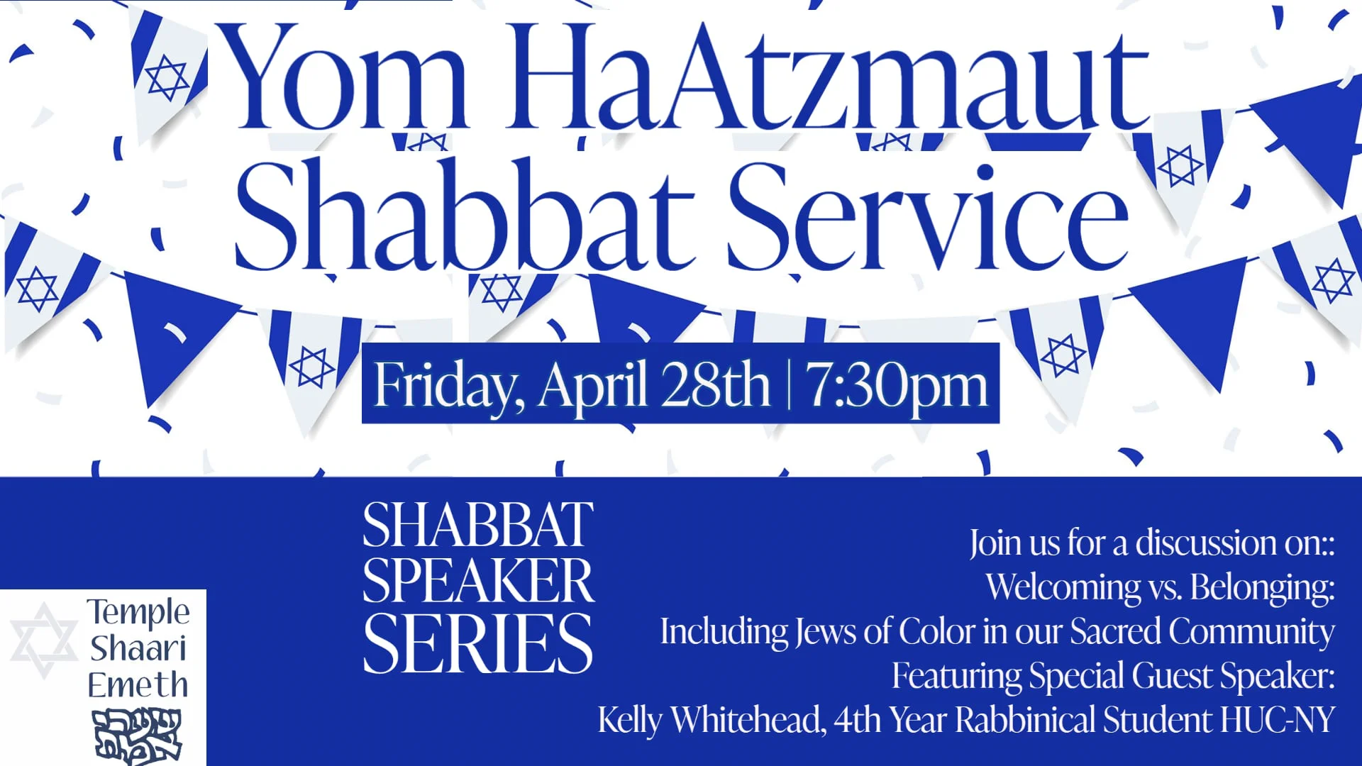 Yom HaAtzmaut Shabbat Service, April 28, 2023 7:30P on Vimeo