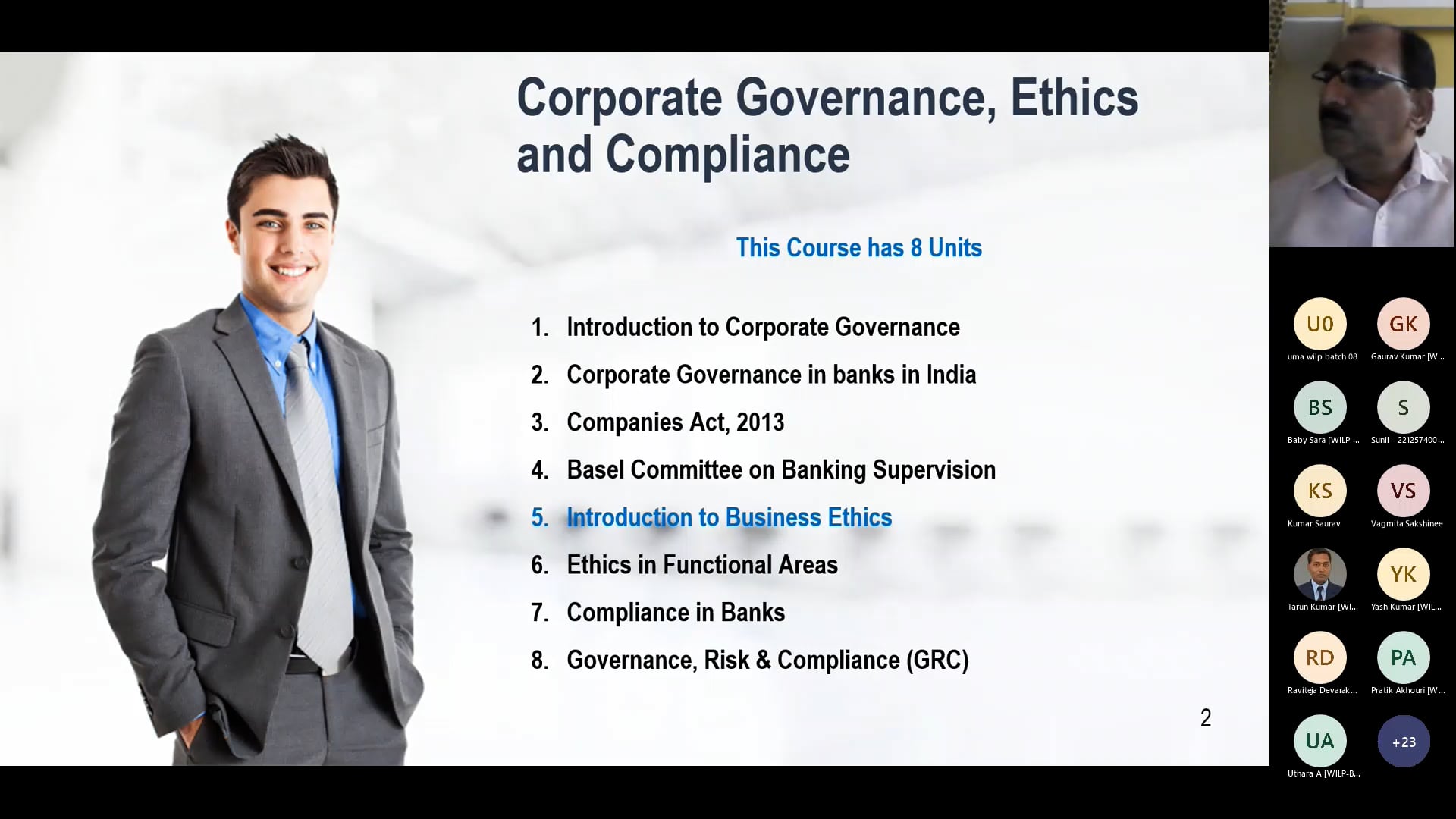 WILP - CGEC - Unit 5 - Introduction to Business Ethics - Dr. Nandeesh ...