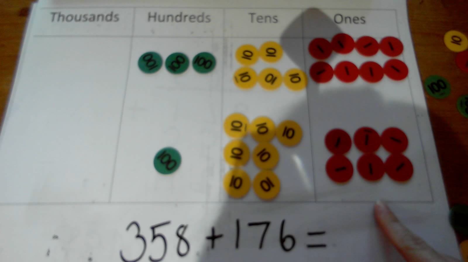 Add 3 digit numbers crossing 10 and 100 - concrete. on Vimeo