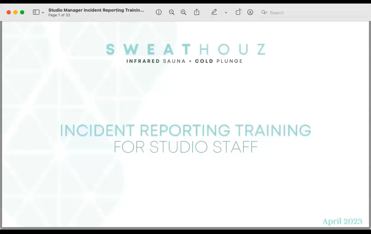 26 April 2023 Incident Reporting Reinforcement