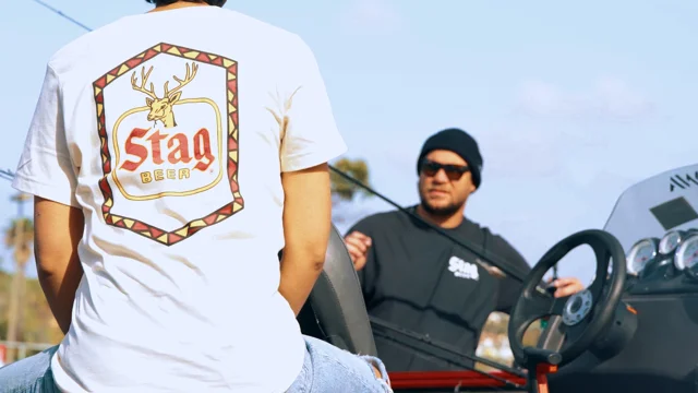 Camo Stag Beer Poster