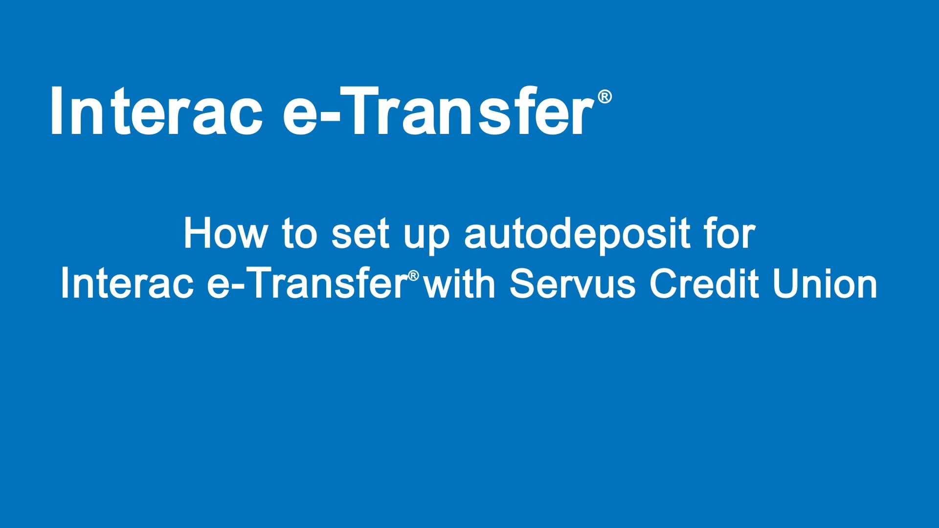 How to set up autodeposit for Interac e-Transfer® on Vimeo