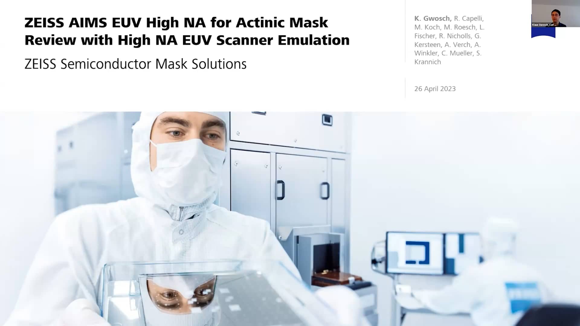 【9-2】ZEISS AIMS EUV High NA for Actinic Mask Review with EXE:5000 Scanner Emulation on Vimeo