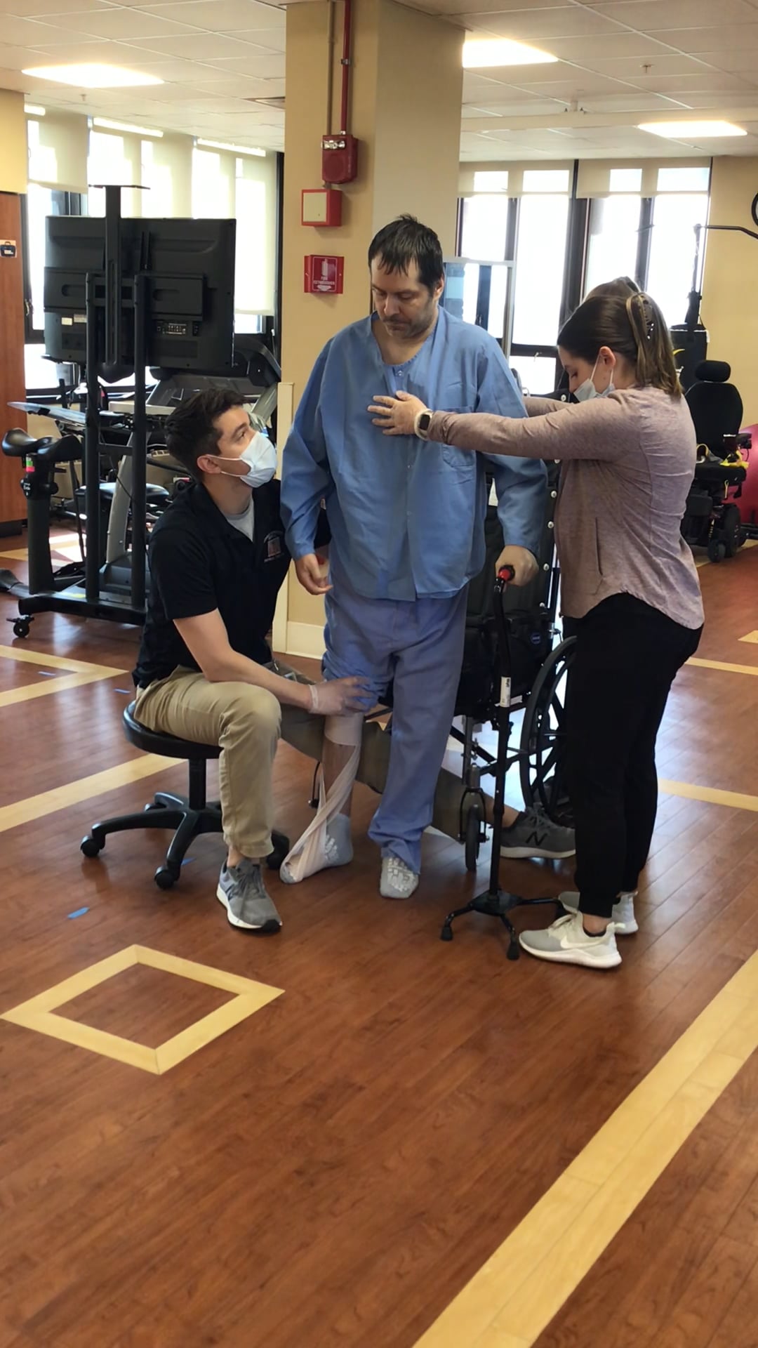 Ambulating with quad cane on Vimeo