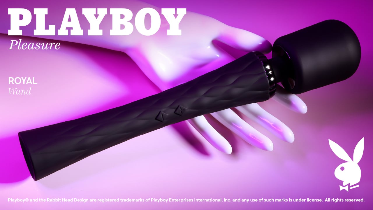 Sex Toy Trade Show Sneak Peek - Playboy Royal Rechargeable Black Silicone Wand Vibrator at Betty ...