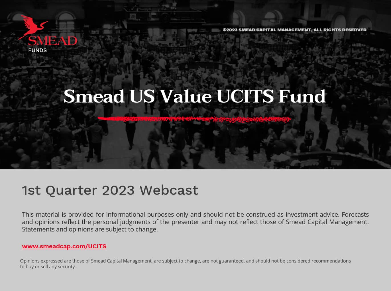 Smead US Value UCITS Fund 1st Quarter 2023 Webcast on Vimeo