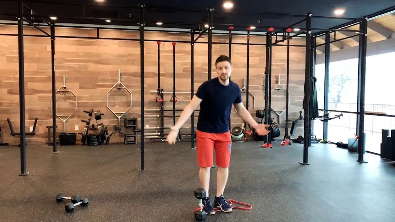 Banded Dumbbell Bent Over Row on Vimeo