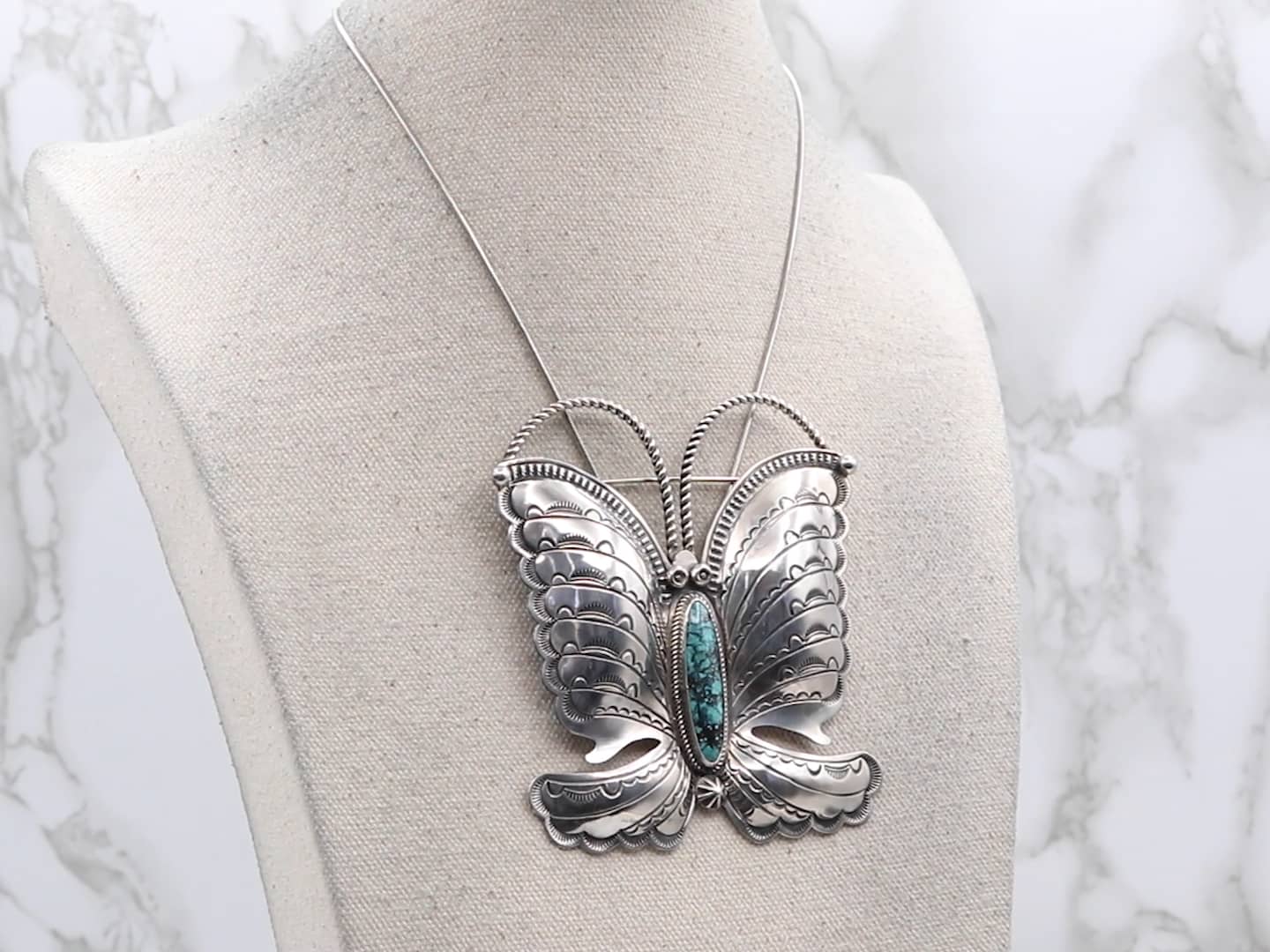 STERLING SILVER NAVAJO ARTIST RANDY BOYD BUTTERFLY BROOCH OR PENDANT on ...