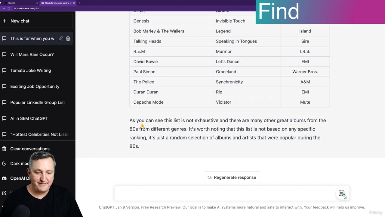 1. Using FIND prompt on Vimeo