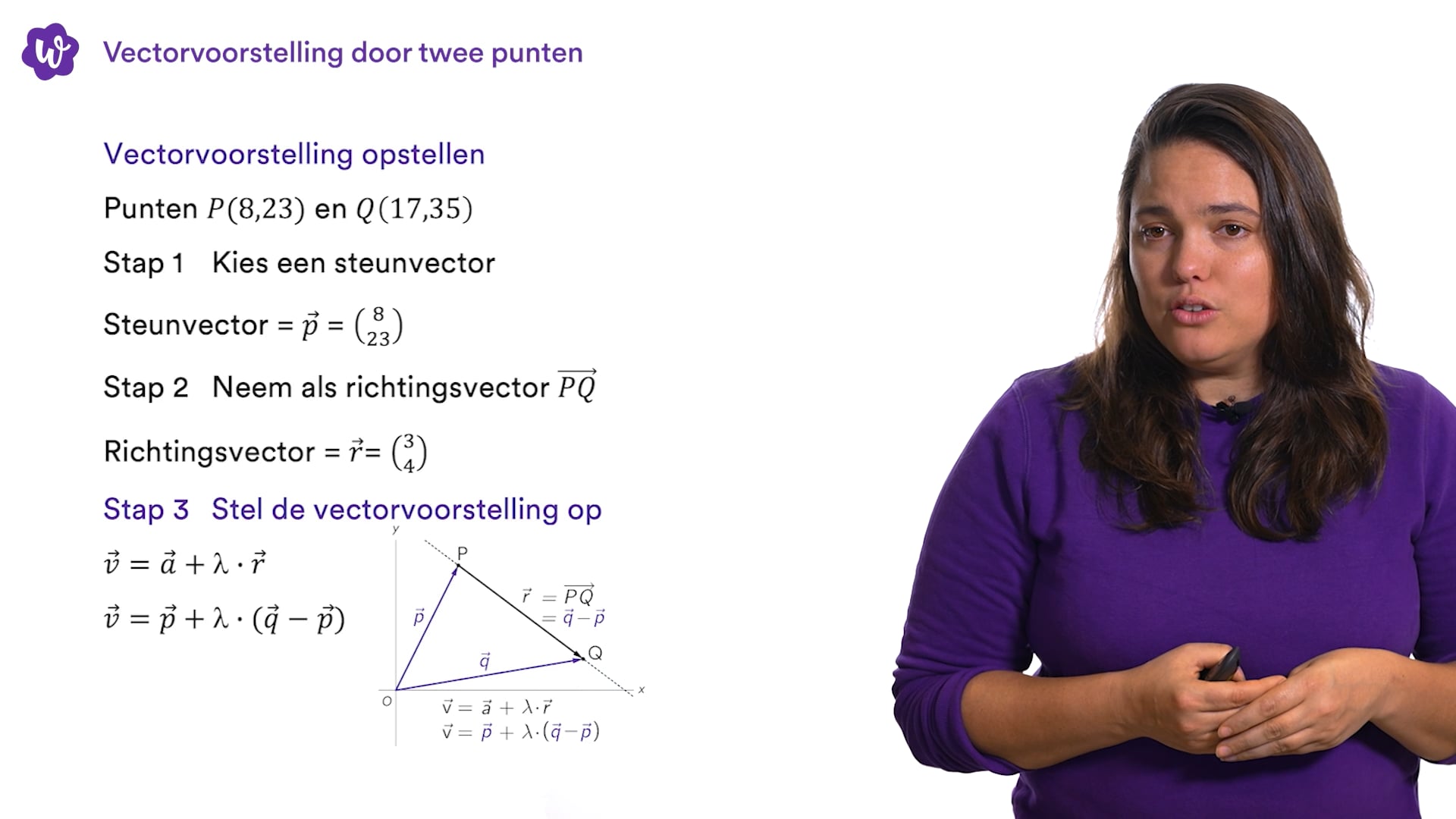 Vectorvoorstelling door twee punten oefenen | StudyGo