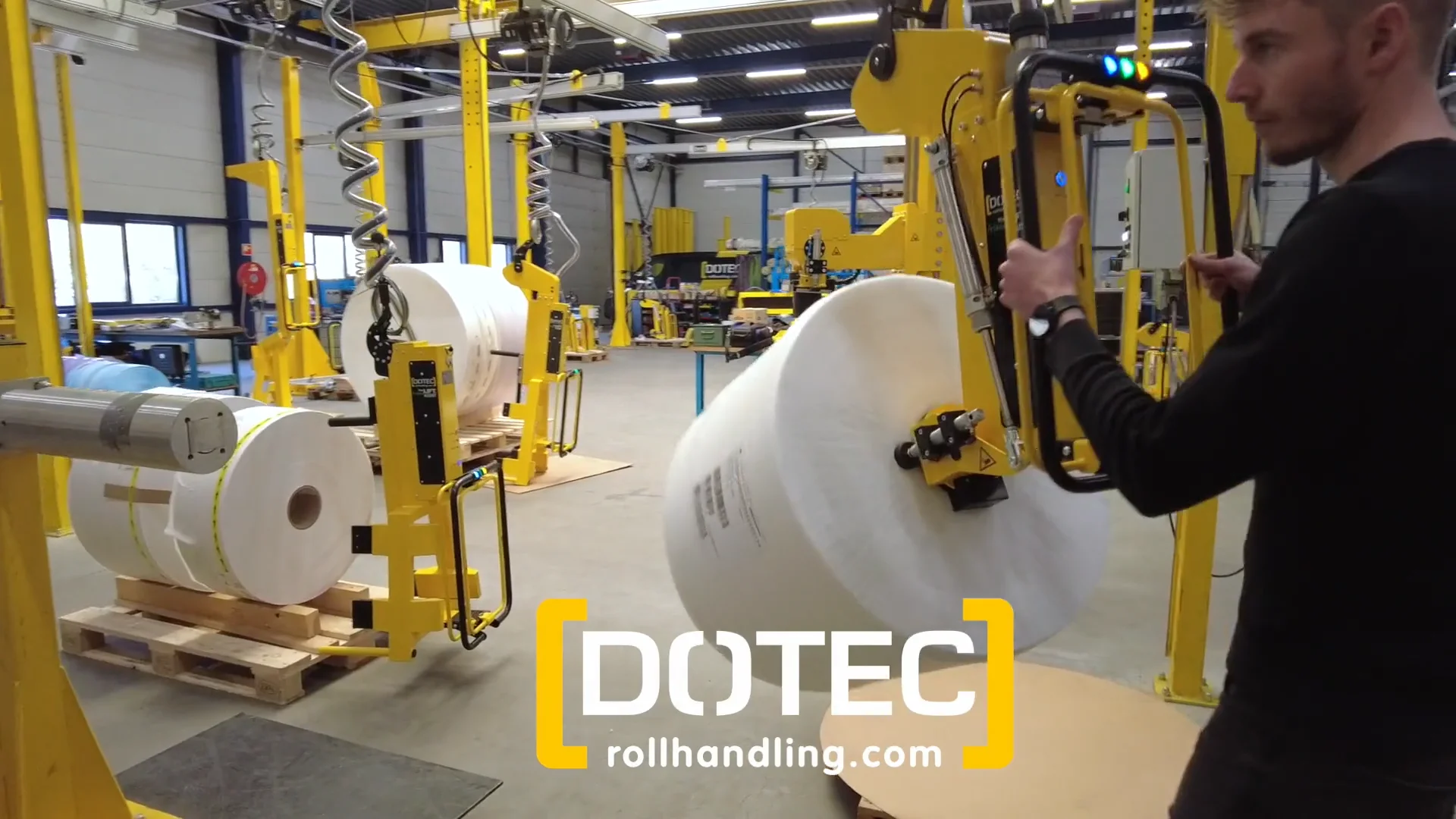 Dotec RH50 TA (Tilting Action) Roll handler for Filtration, Baby Diaper ...