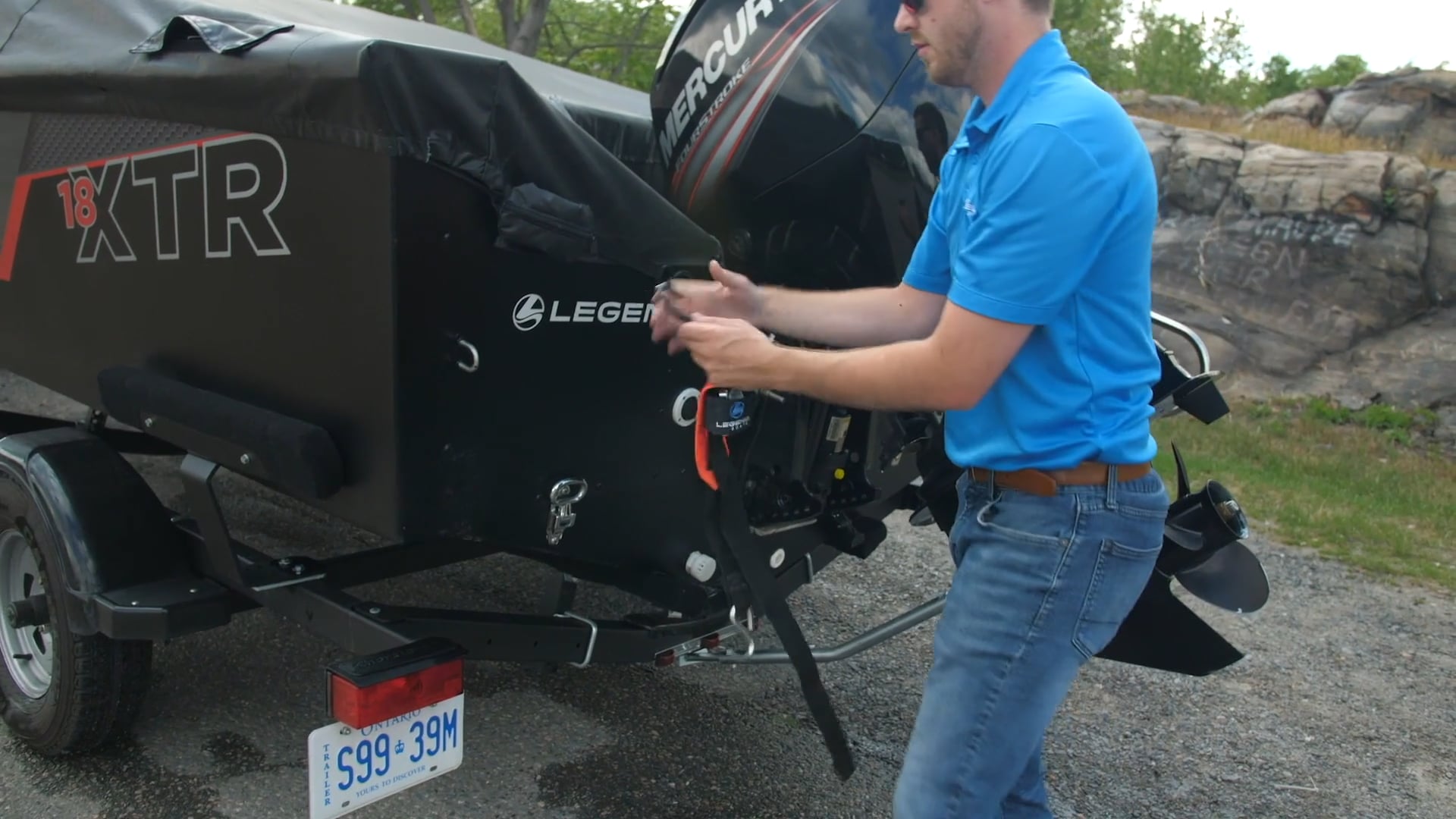 Securing your boat with tie down straps on Vimeo