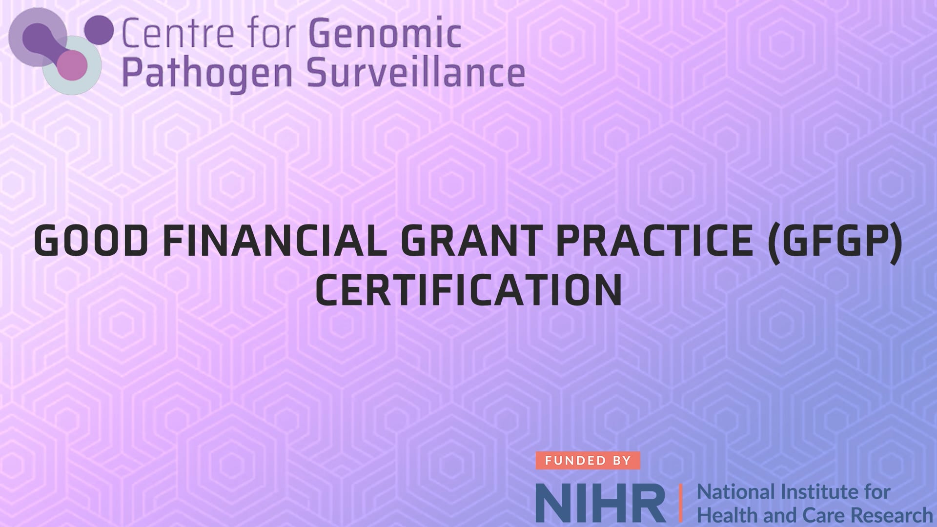 Webinar: Good Financial Grant Practice (GFGP) Certification on Vimeo