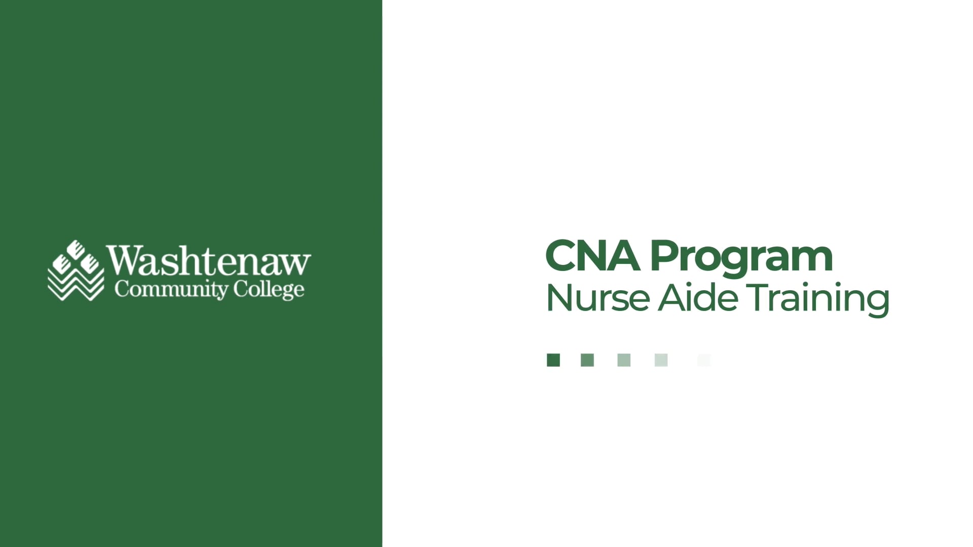 Washtenaw Community College - CNA Program on Vimeo