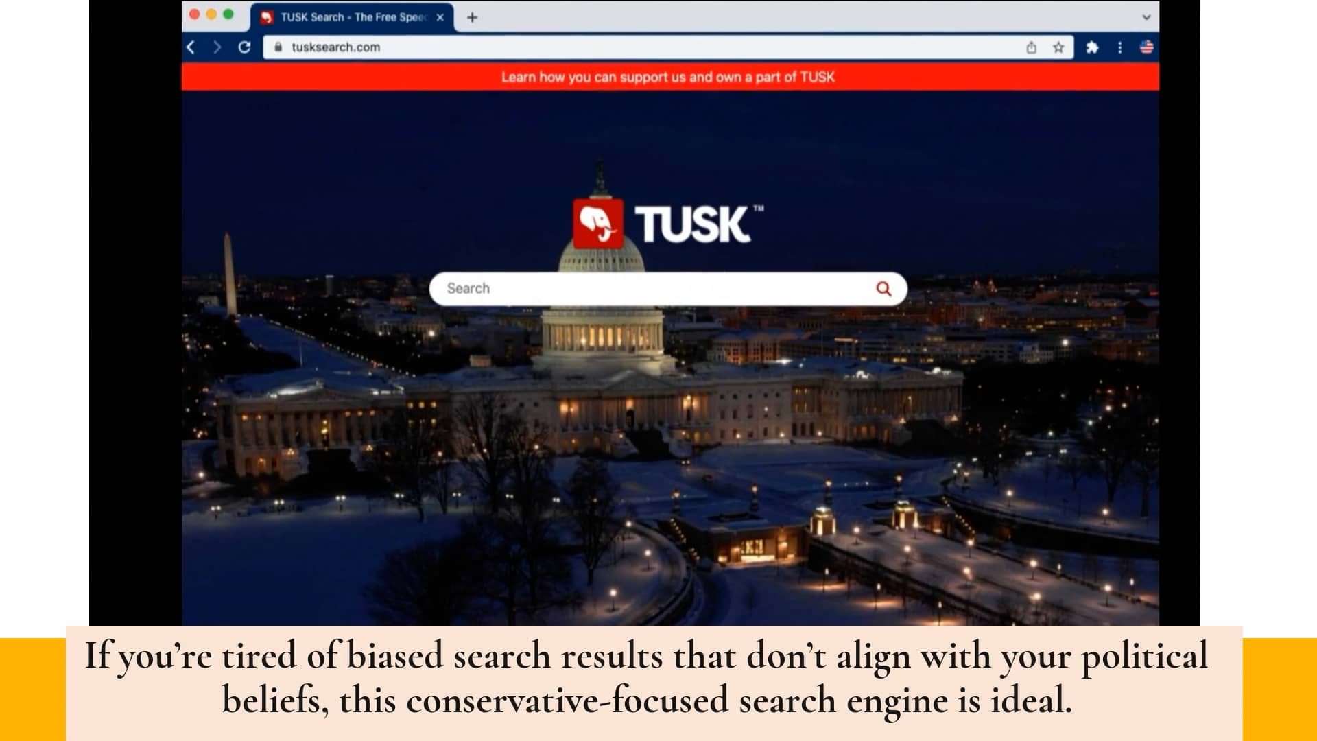 TUSK Best Free Speech Search Engine For Conservatives & US Patriots ...
