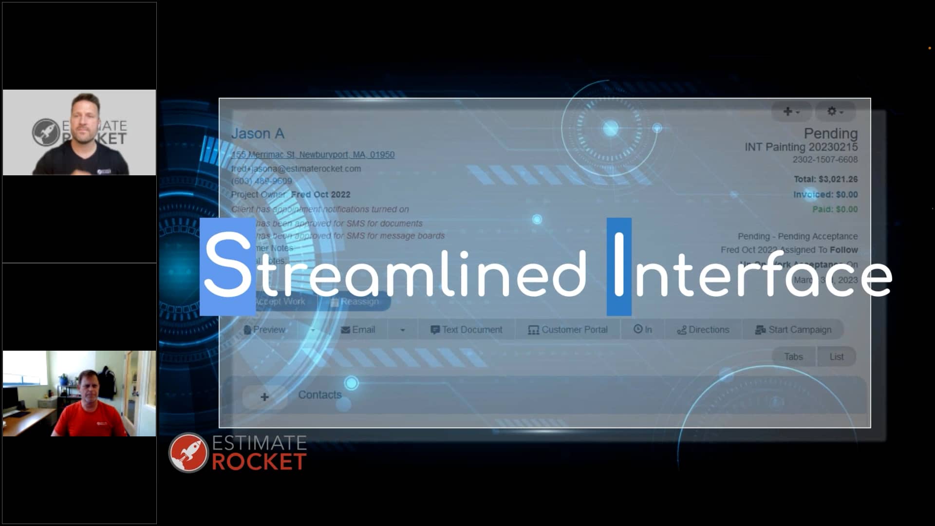 Streamlined Interface - Introduction to Estimate Rocket's New User Interface 2023 on Vimeo