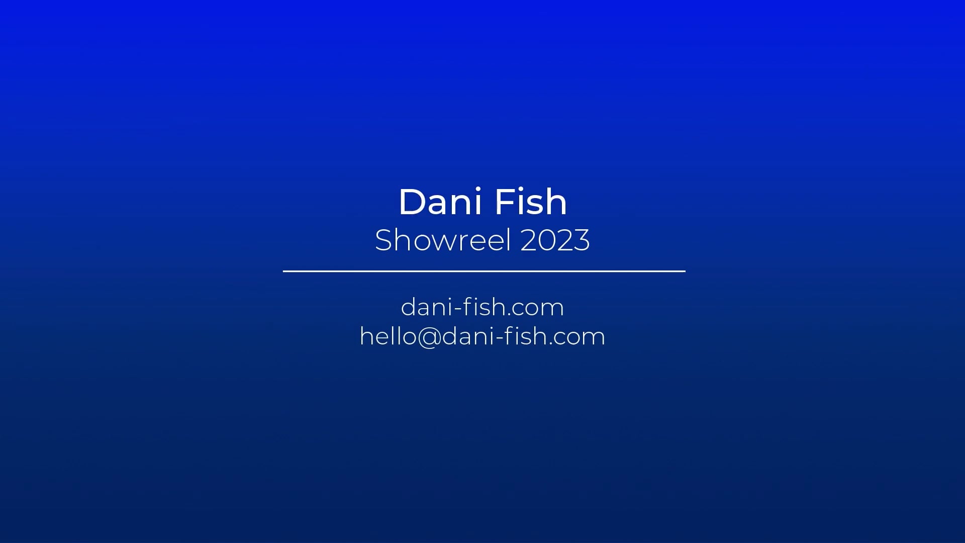 Animation Showreel 2023 - Dani Fish on Vimeo