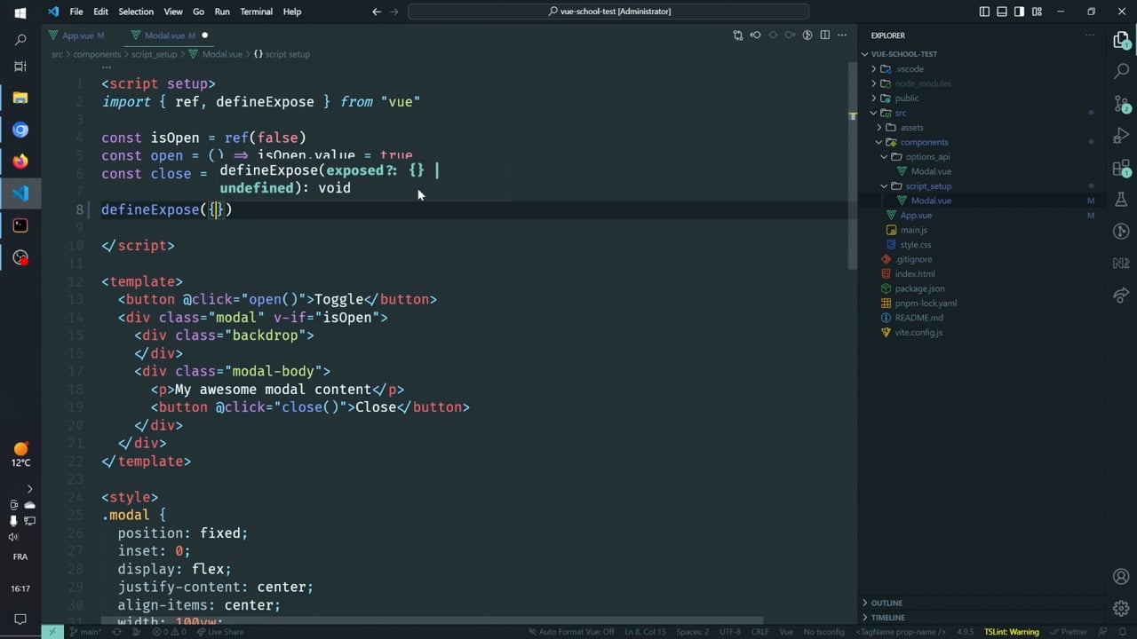 Use defineExpose with Script Setup - A Vue.js Lesson From our... Use defineExpose with Script Setup - A Vue.js Lesson From our...