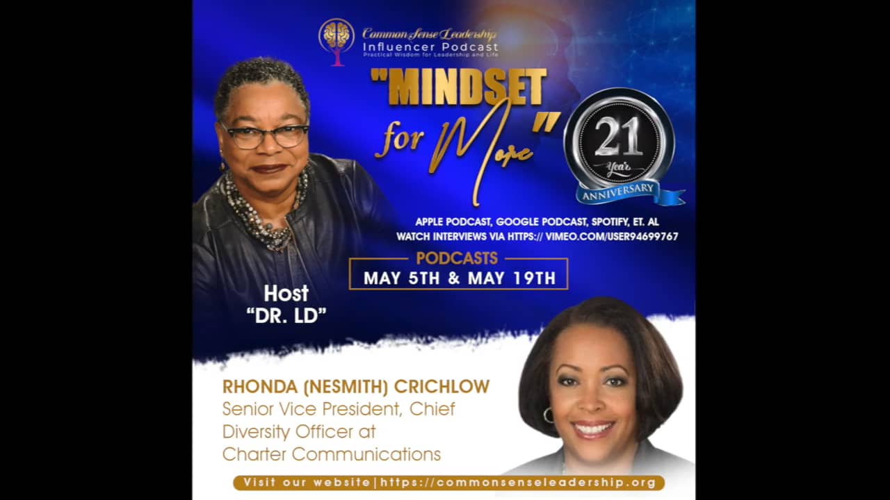 Mindset for More - Rhonda Crichlow - SVP, Chief Diversity Officer ...