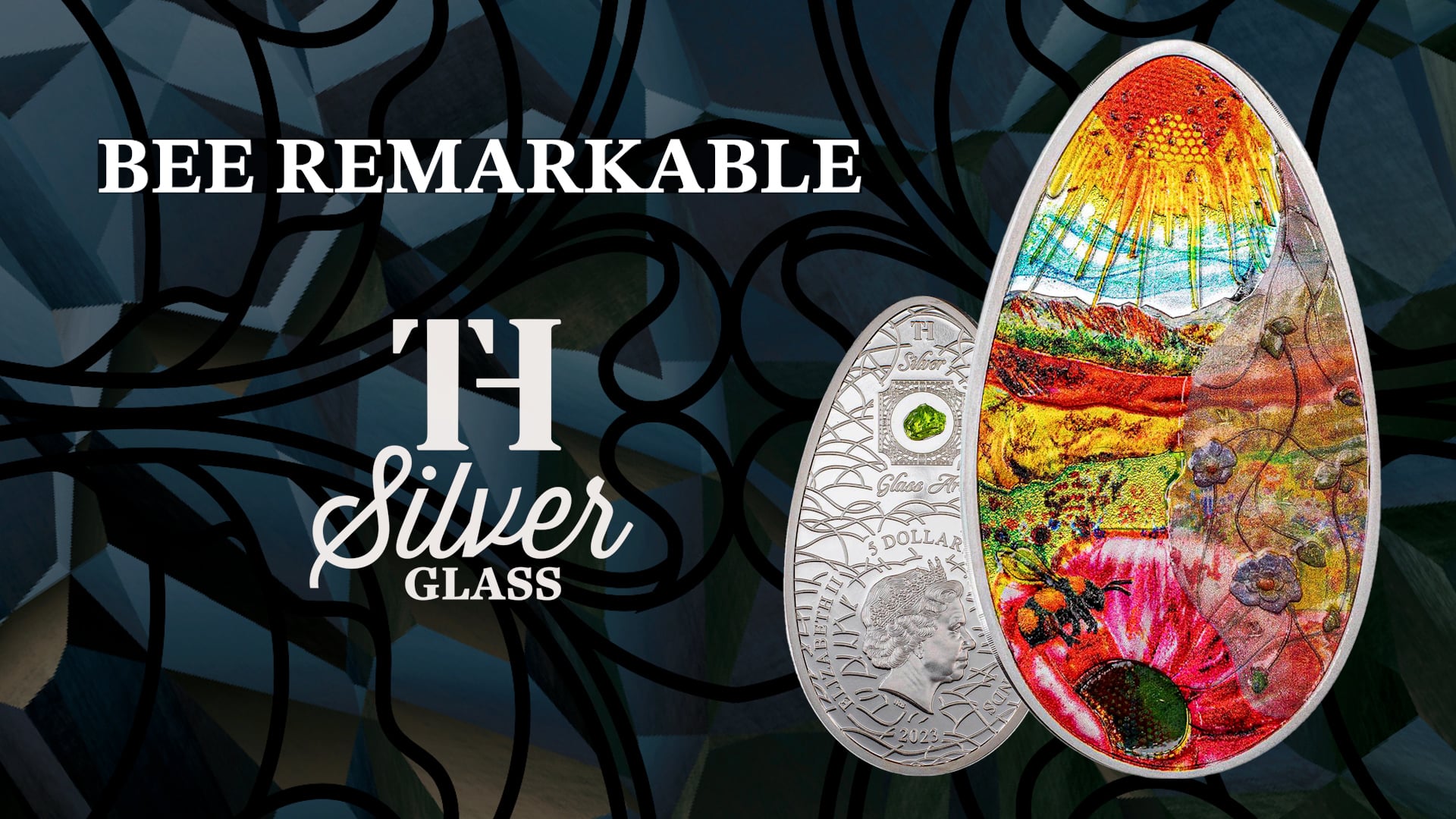 Holdman Bee Glass Egg - Silver Glass Art - 1 oz Silver Coin 2023 ...