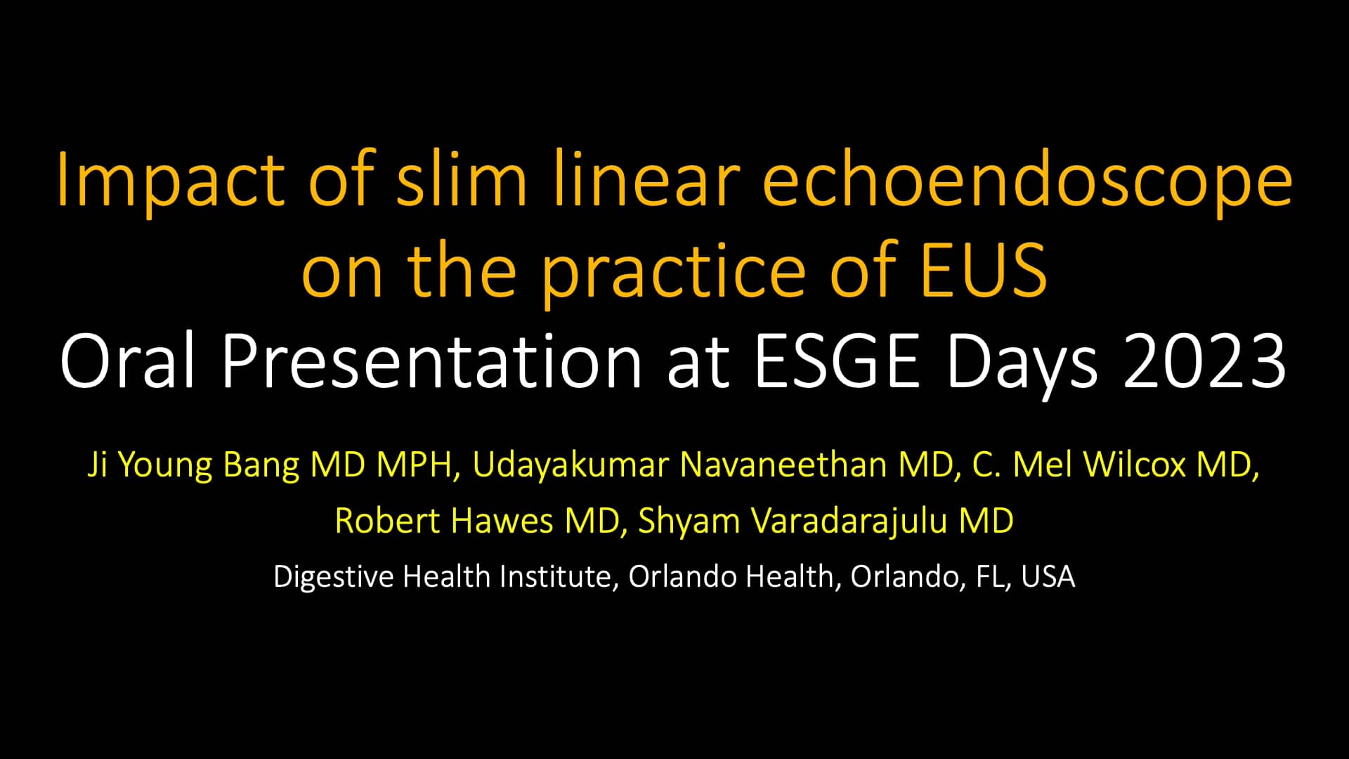 FLORIDA LIVE EUS EDUCATIONAL VIDEO: SLIM LINEAR ECHOENDOSCOPE - IMPACT ON THE PRACTICE OF EUS on ...