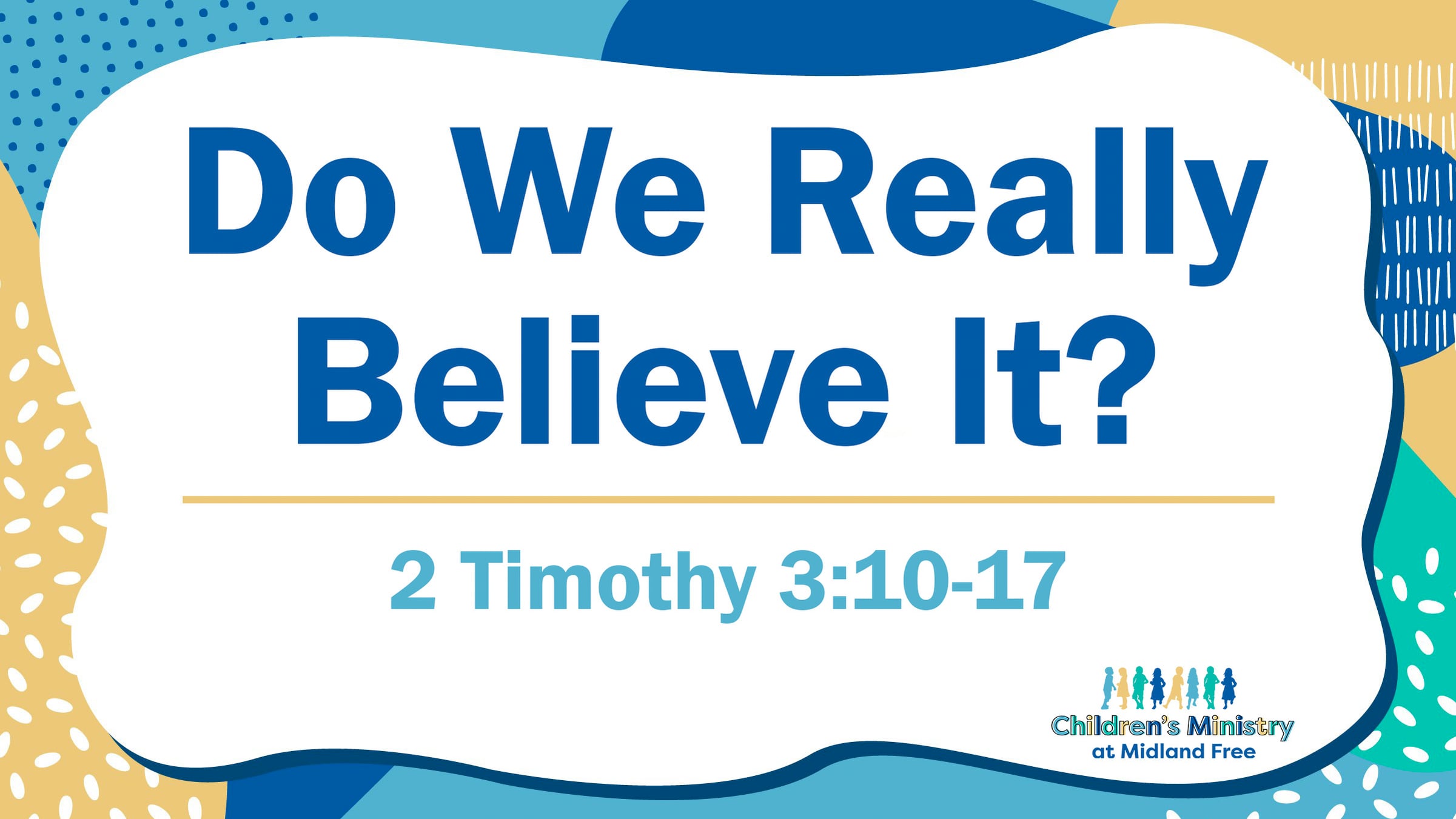 May 7, 2023 - Do We Really Believe It with Greg Langley on Vimeo