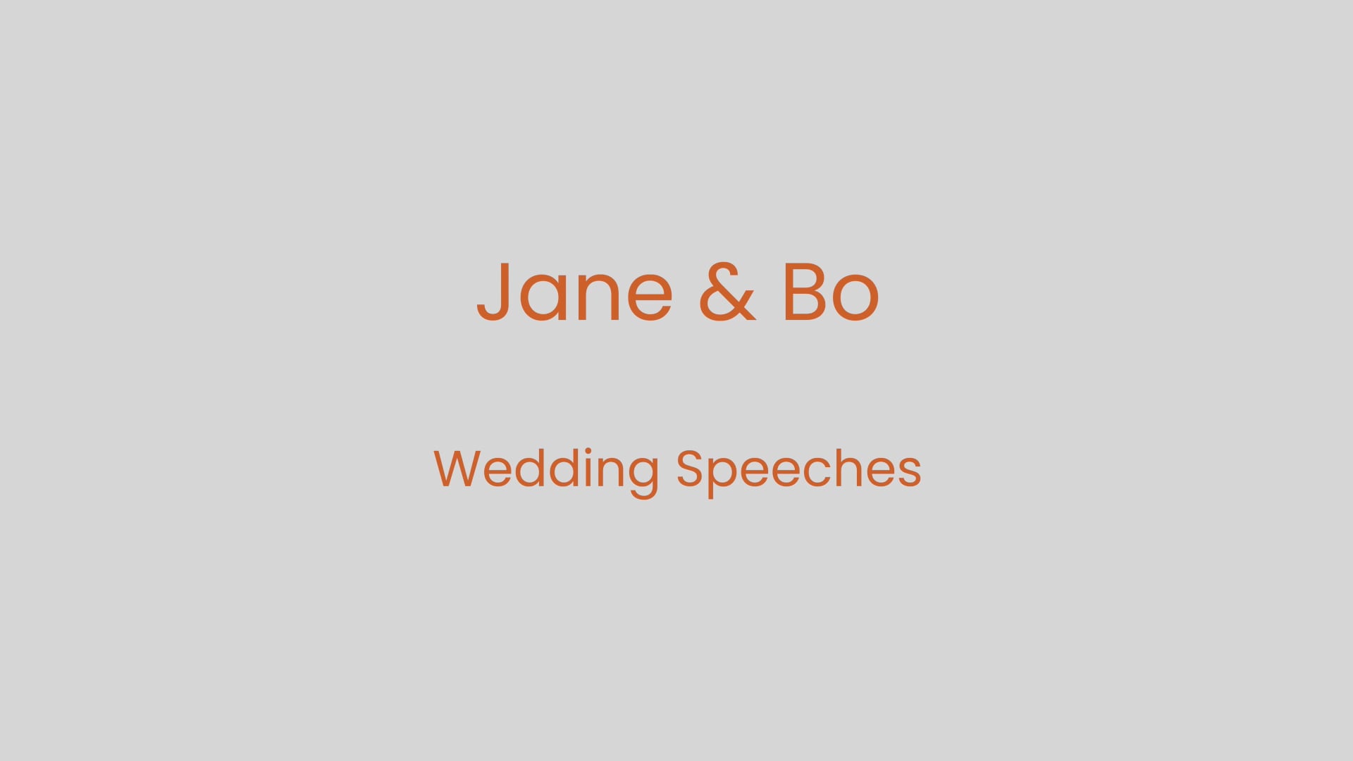 Jane & Bo | The Speeches on Vimeo