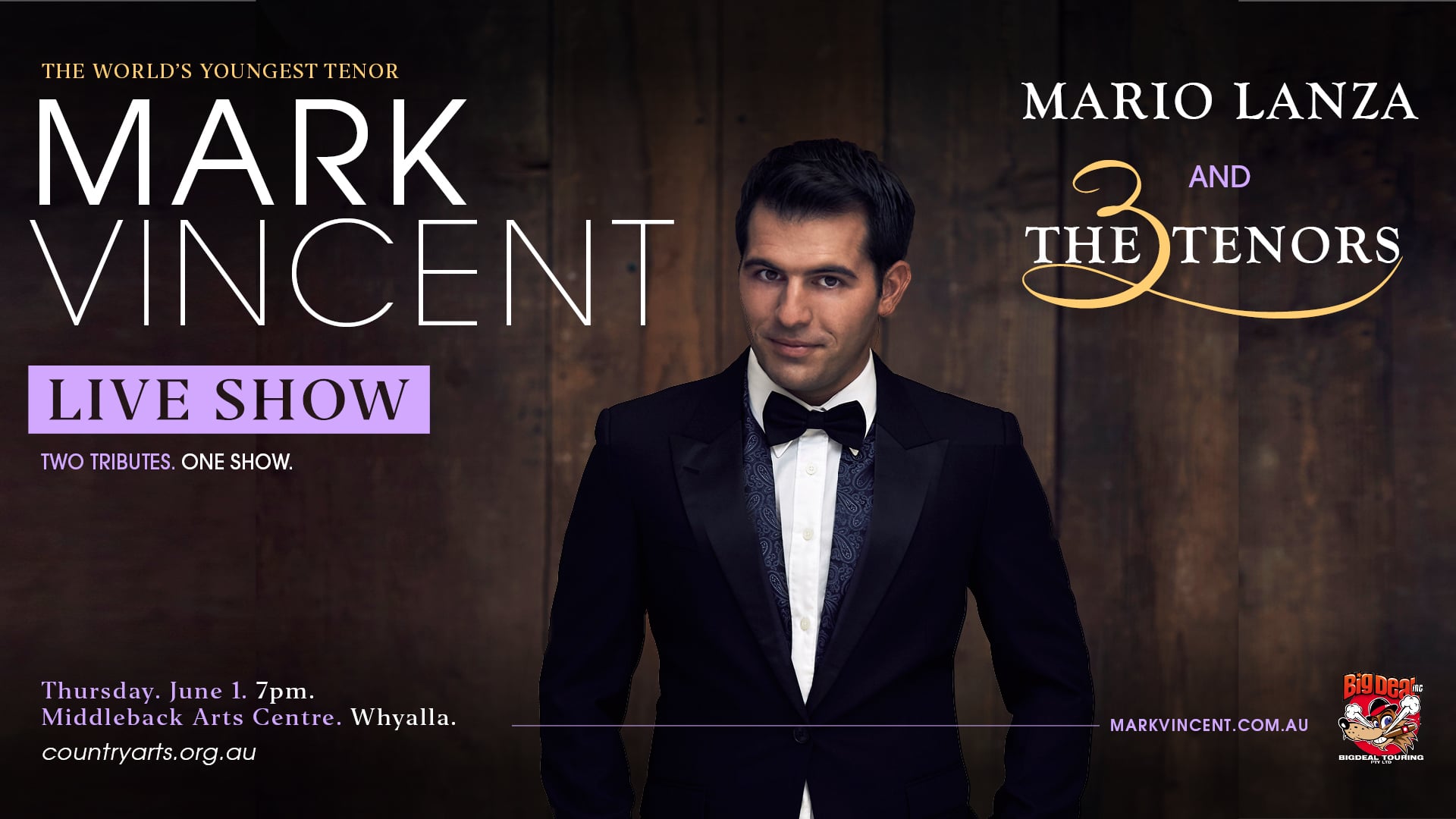 Mark Vincent Tributes Mario Lanza & The 3 Tenors (Whyalla) on Vimeo