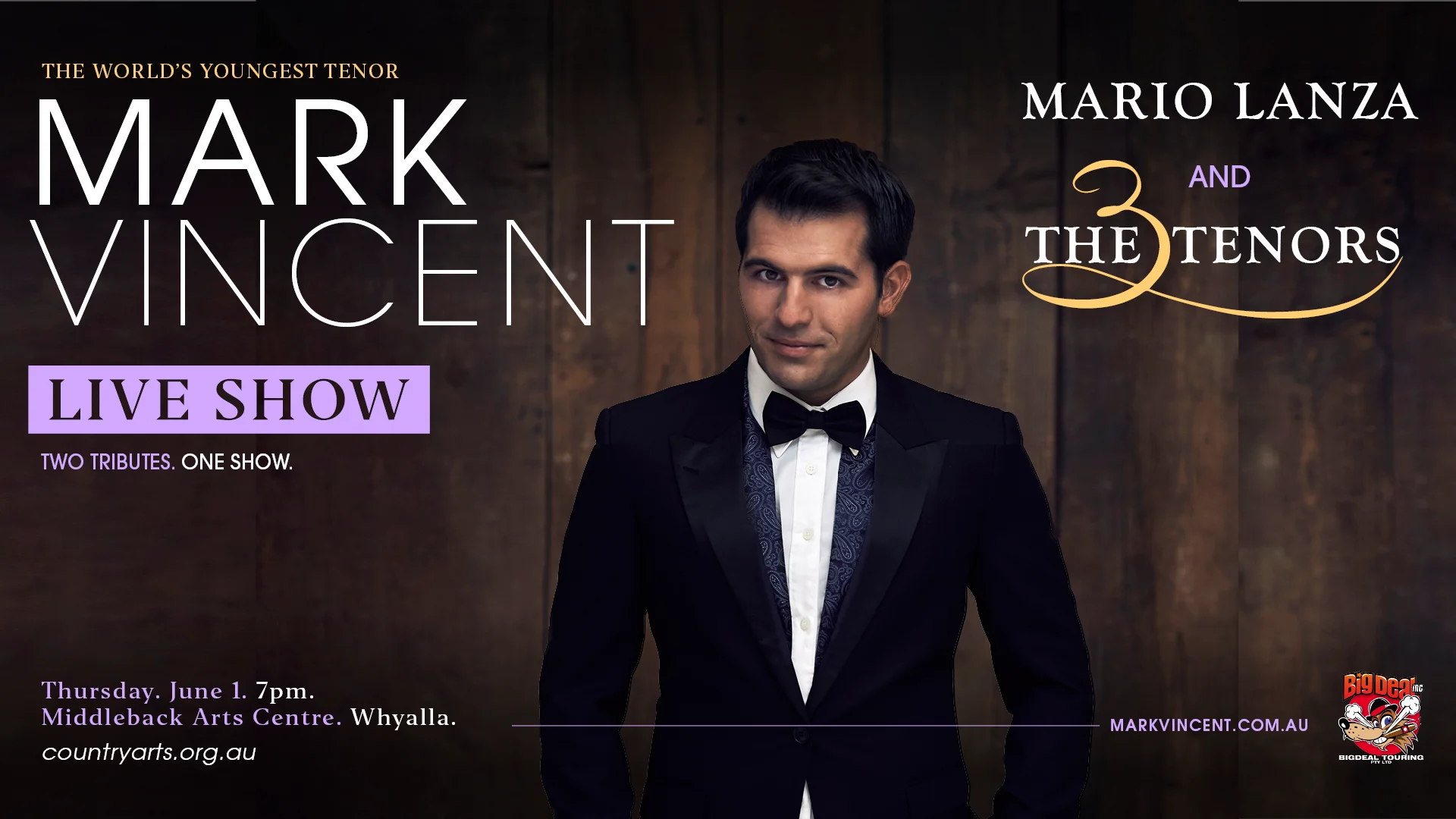 Mark Vincent Tributes Mario Lanza & The 3 Tenors (Whyalla) on Vimeo
